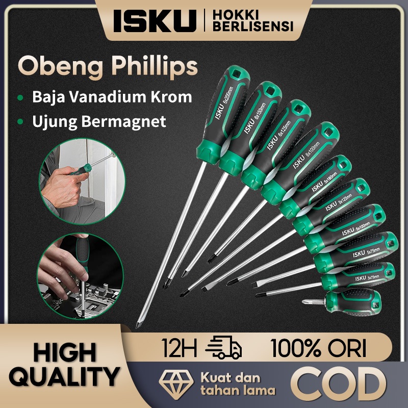 Jual ISKU Obeng Plus Minus Magnet/Screwdriver Sets Alat Perkakas obeng ...