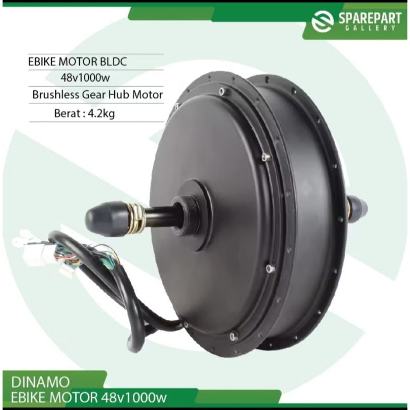Jual Ebike dinamo bldc 48v1000w brushless gear hub motor electrik bike | Shopee Indonesia