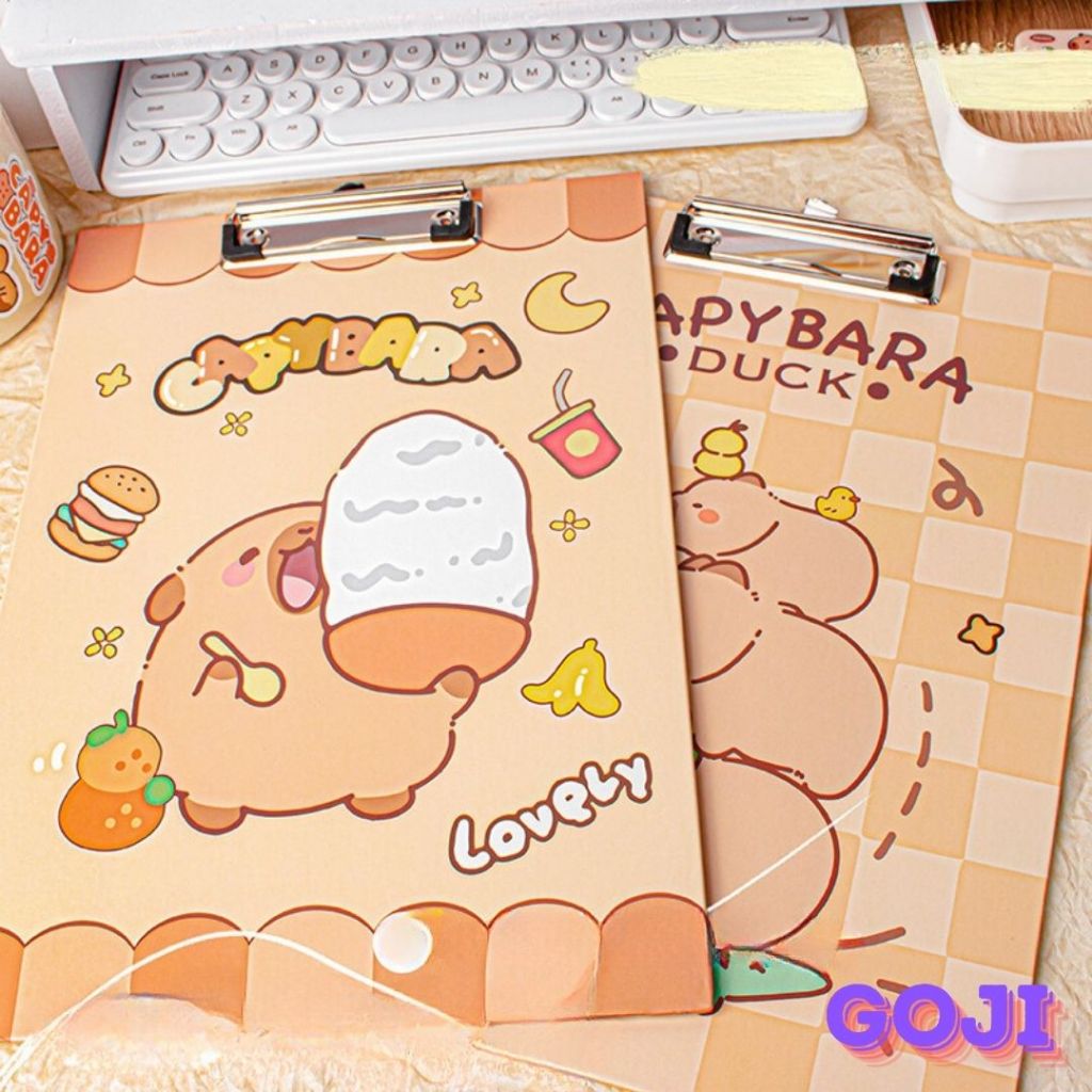 Jual GOJI Papan Ujian Clipboard Papan Jalan Capybara Aesthetic A4 ...