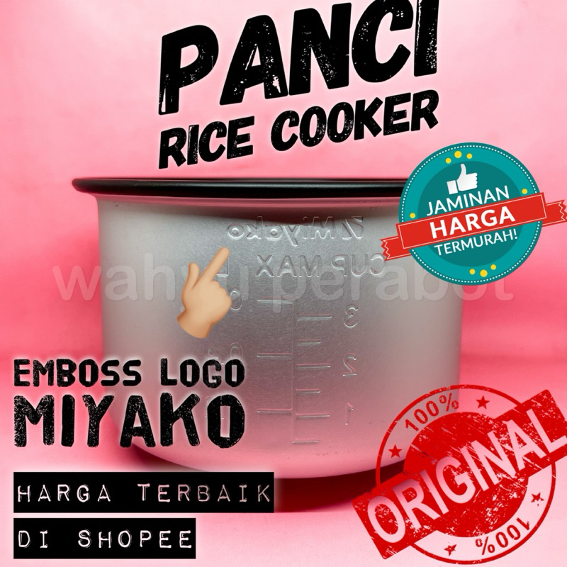 Jual READY 0,6 1,2 dan 1,8 Liter ORIGINAL ADA LOGO MIYAKO Panci Rice Cooker Miyako 1,8 Liter 1 ...
