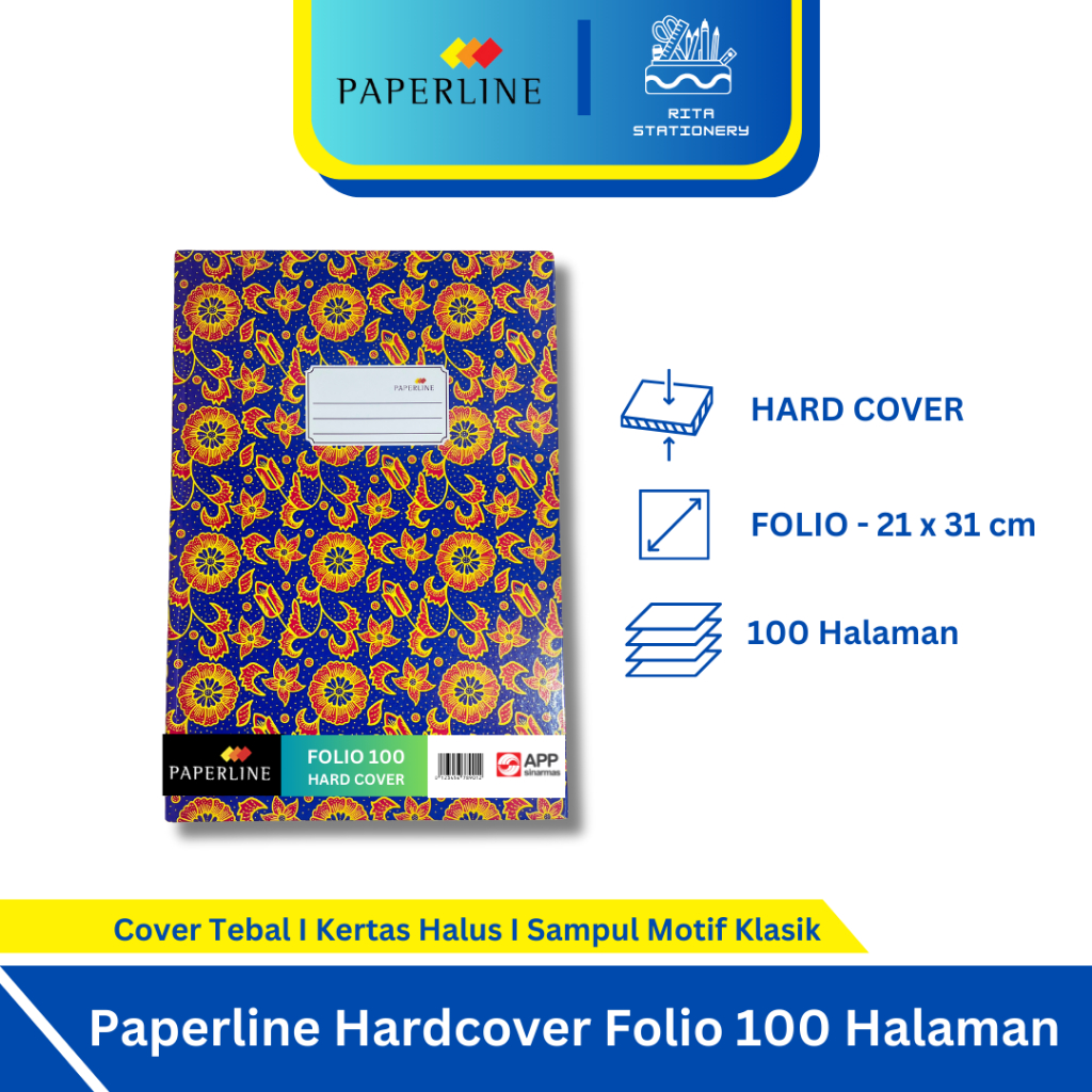Jual Buku Tulis Hard cover PAPERLINE Folio 100 Lembar - Satuan | Shopee Indonesia
