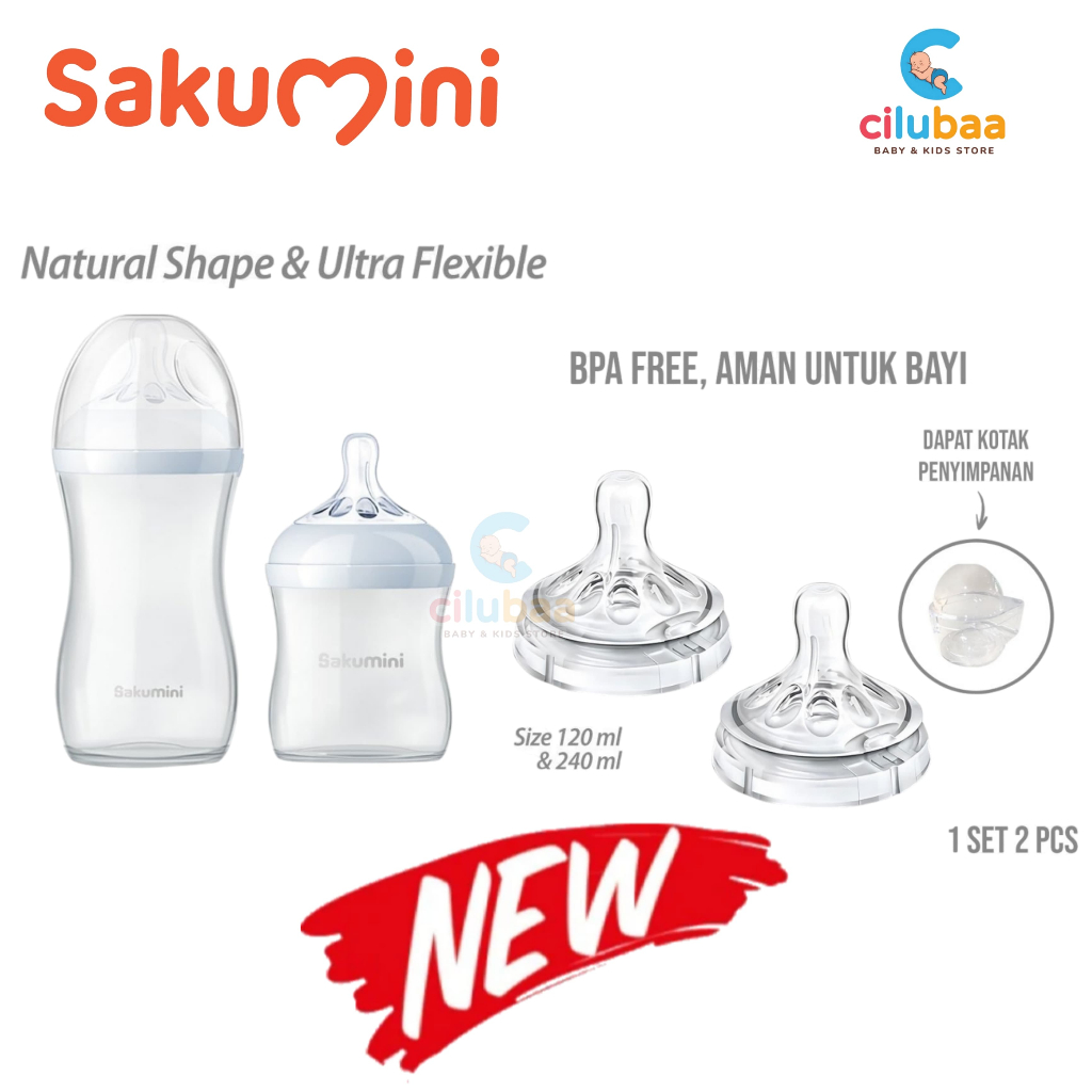 Jual Sakumini Baby Natural Milk Feeding Bottle 120/240ml -Botol Dot ...