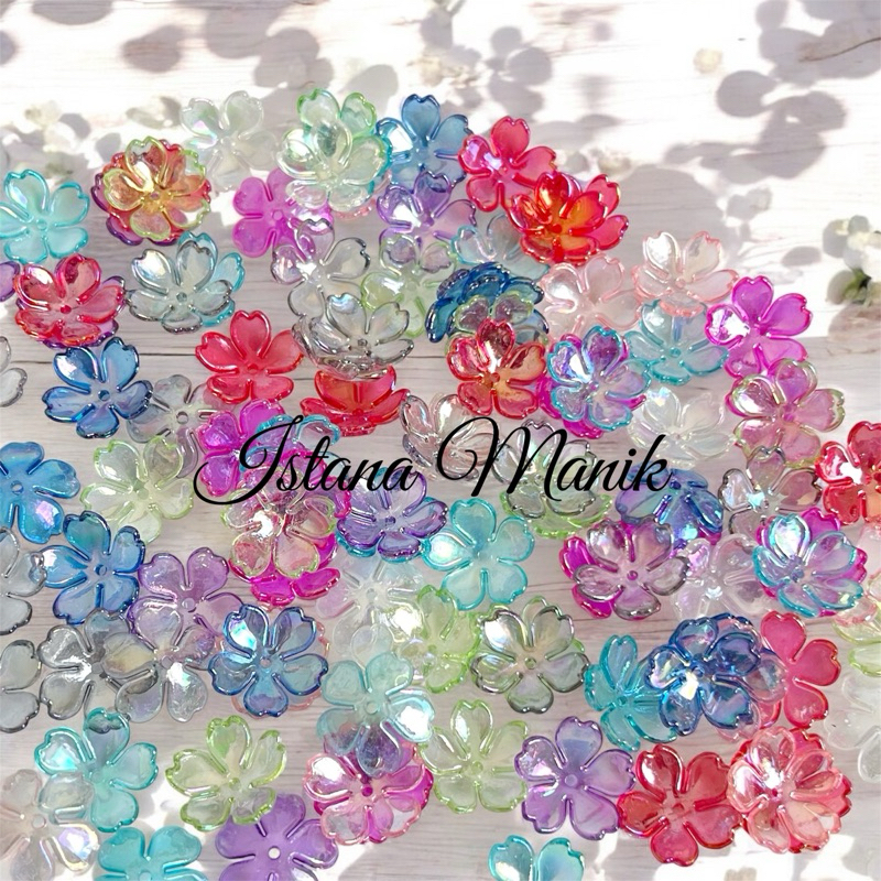 Jual Manik Mote Kelopak Bunga / Cangkang Bunga Warna (15gr) | Shopee ...