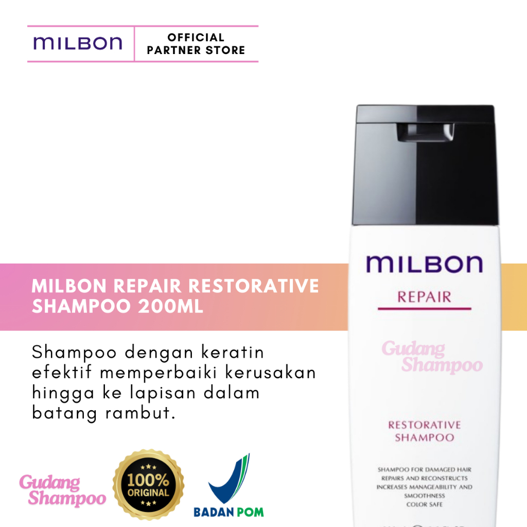 Jual Shampoo Milbon Repair Restorative 200ml | Shopee Indonesia