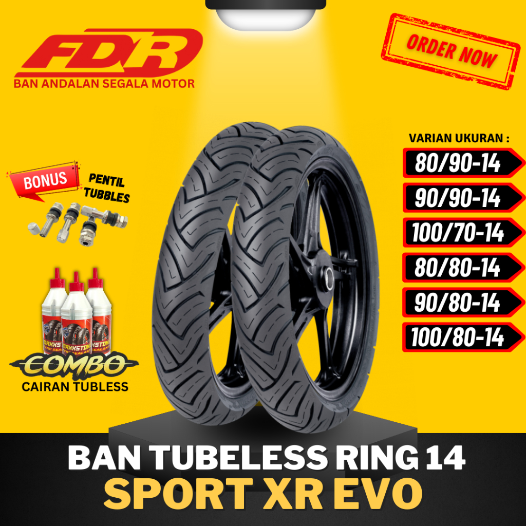 Jual [READY COD] BAN FDR SPORT XR EVO RING 14 / ( 80/90-14 / 90/90-14 / 100/70-14 / 80/80-14 ...