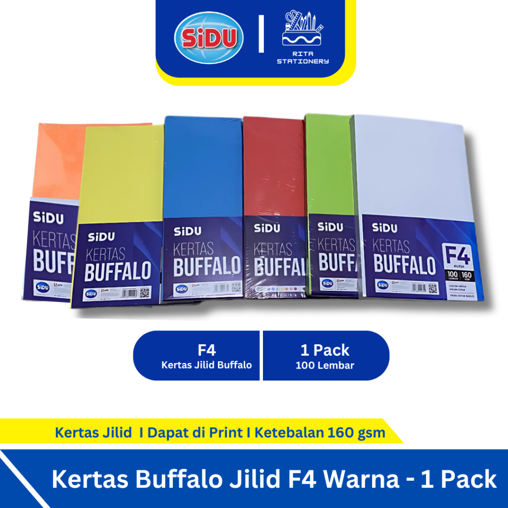 Jual Kertas Buffalo Cover Jilid Sidu F4 / Folio Warna kertas jilid ...