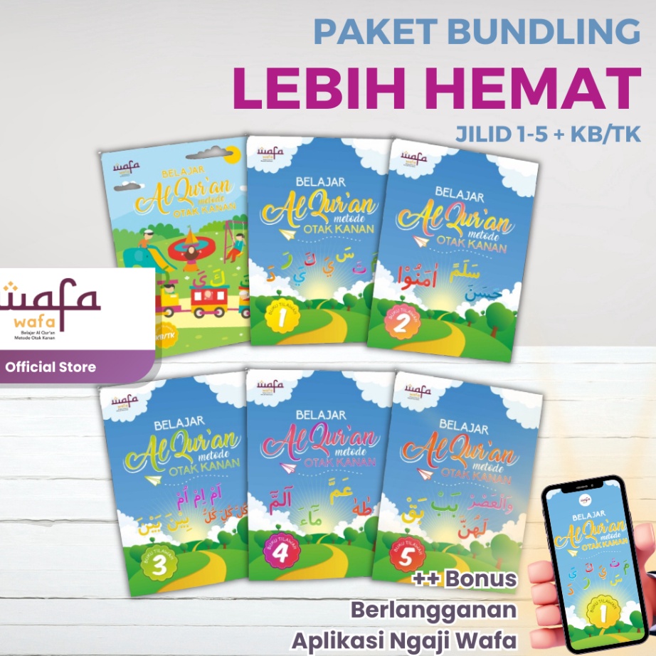 Jual HEBOH BUNDLING Buku Tilawah Wafa Jilid 1 2 3 4 5 KBTK Buku Belajar Mengaji Anak METODE OTAK ...