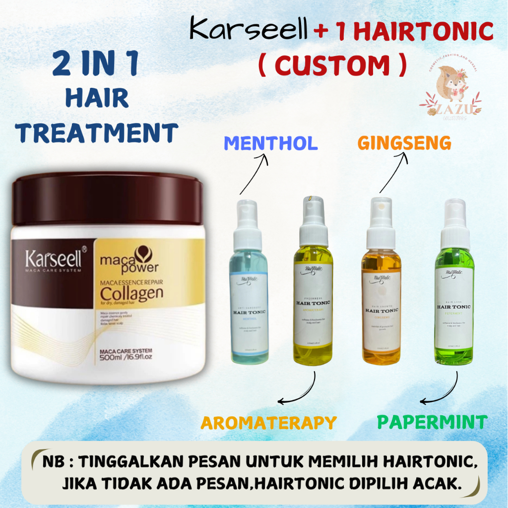 Jual (COD) 2IN1 HAIR TREATMENT KARSEELL Collagen Hair Mask Keratin and ...