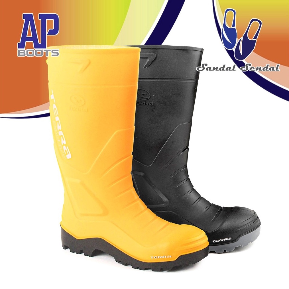 Jual Sepatu Boot Tinggi AP Boots TERRA SAFETY S4 Kuning Hitam Toe Cap ...