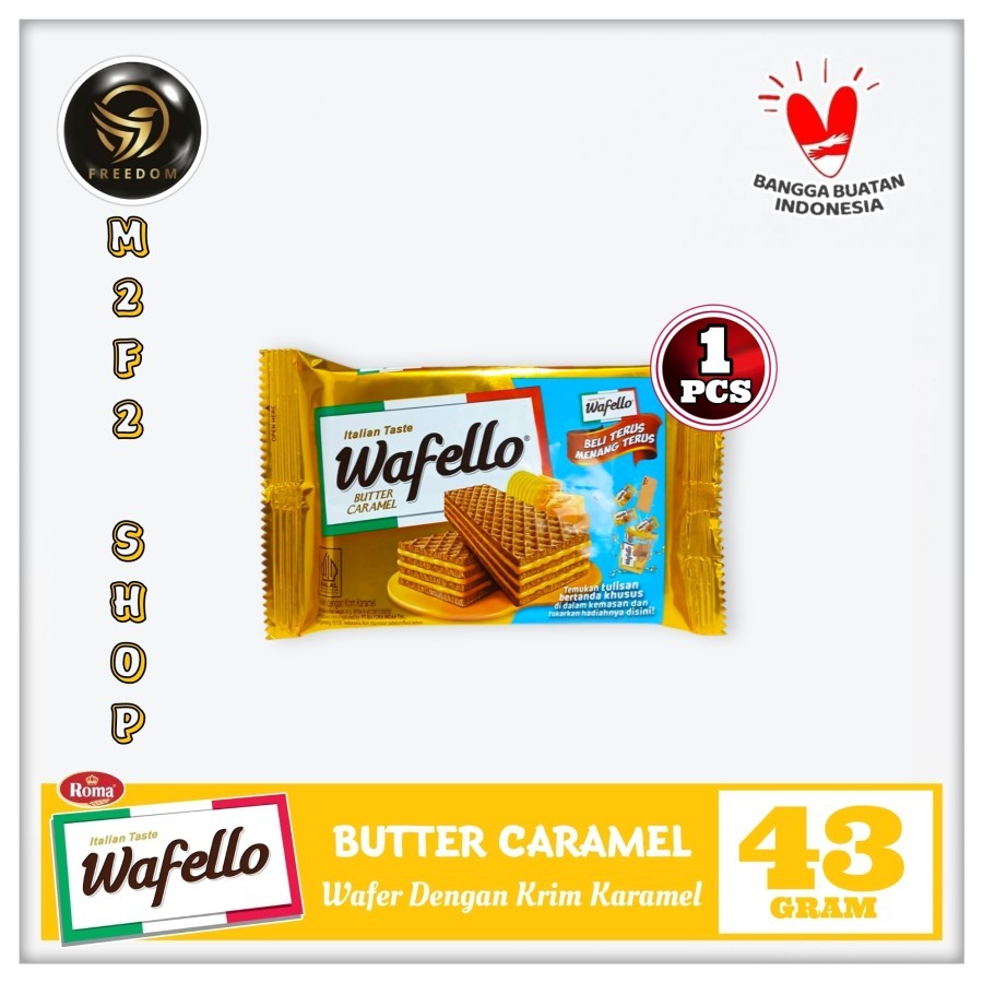 Jual Roma Wafer Wafello Butter Caramel | Krim Karamel - 43 gr (Kemasan ...