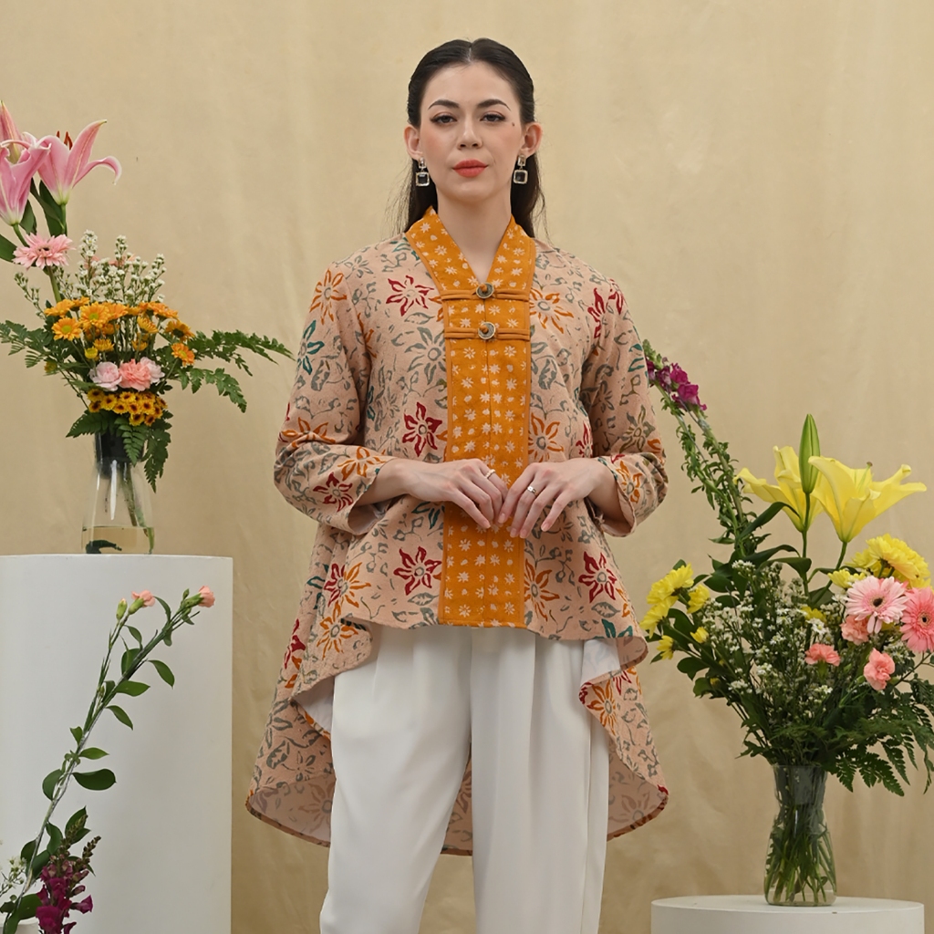 Jual NONA RARA - Olla Dobi T3412, Baju kerja blouse batik wanita modern ...
