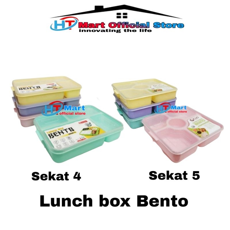 Jual HT mart - Lunch box bento sekat 4 sekat 5 kotak makan bekal ompreng tempat makan catering ...