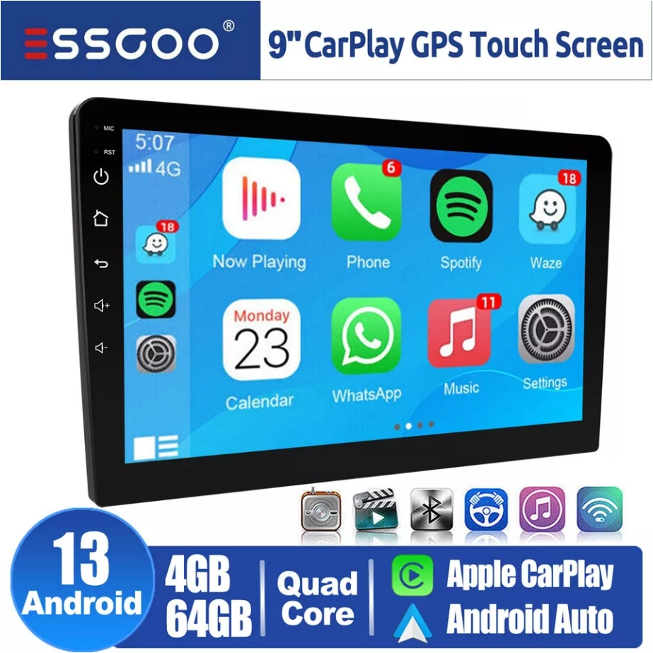 Jual ESSGOO Head Unit 7/9/10 inci Android 13 4+64GB Double Din IPS Screen GPS Wifi Bluetooth ...