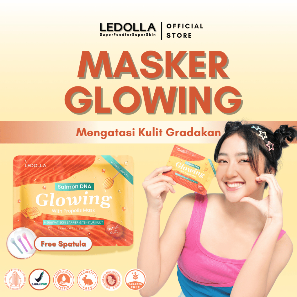 Jual LEDOLLA - Masker Muka DNA Salmon Glowing | Masker Organik Bubuk ...
