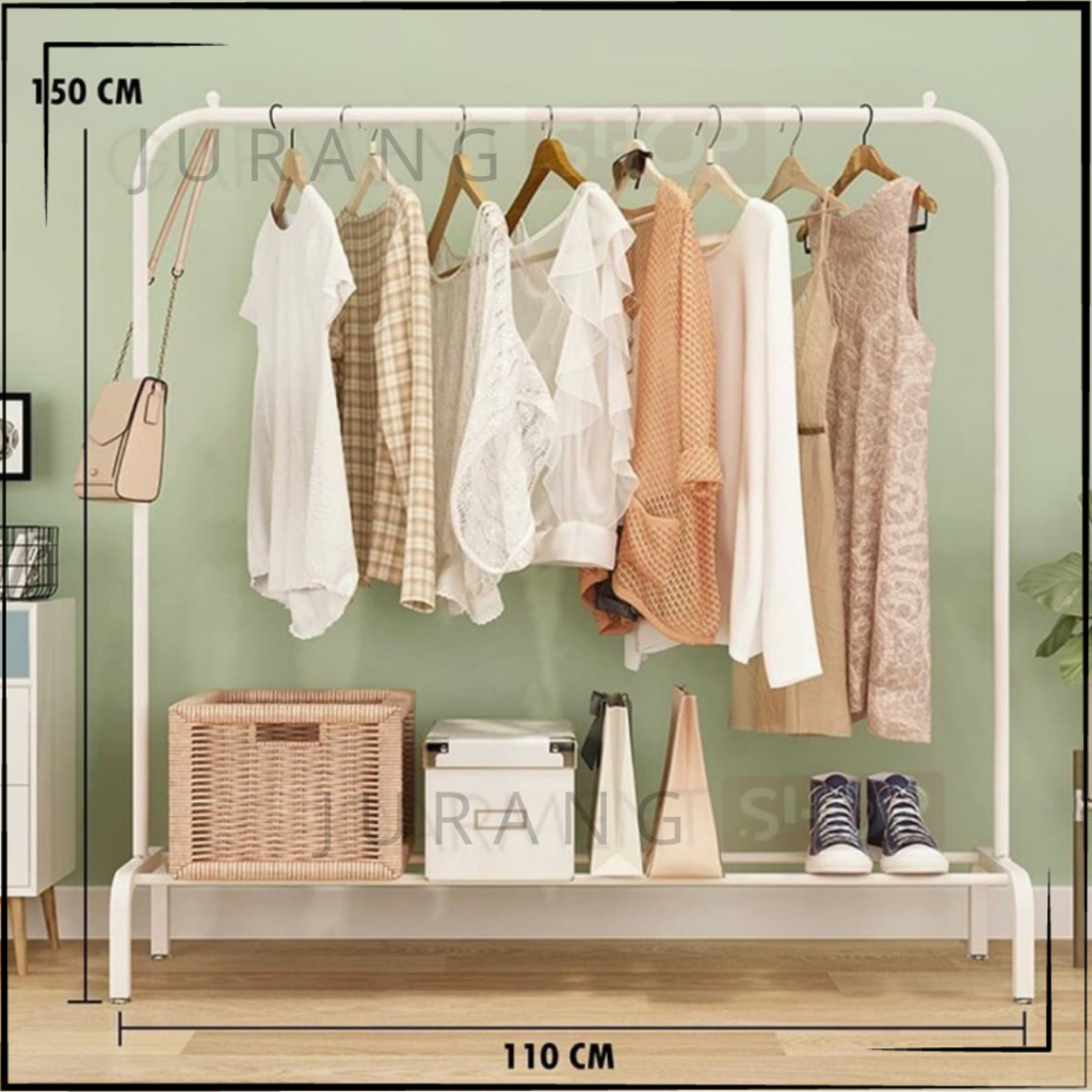 Jual Stand Hanger Gawang Besi Kuat Putih Hitam Butik Bazar Display ...