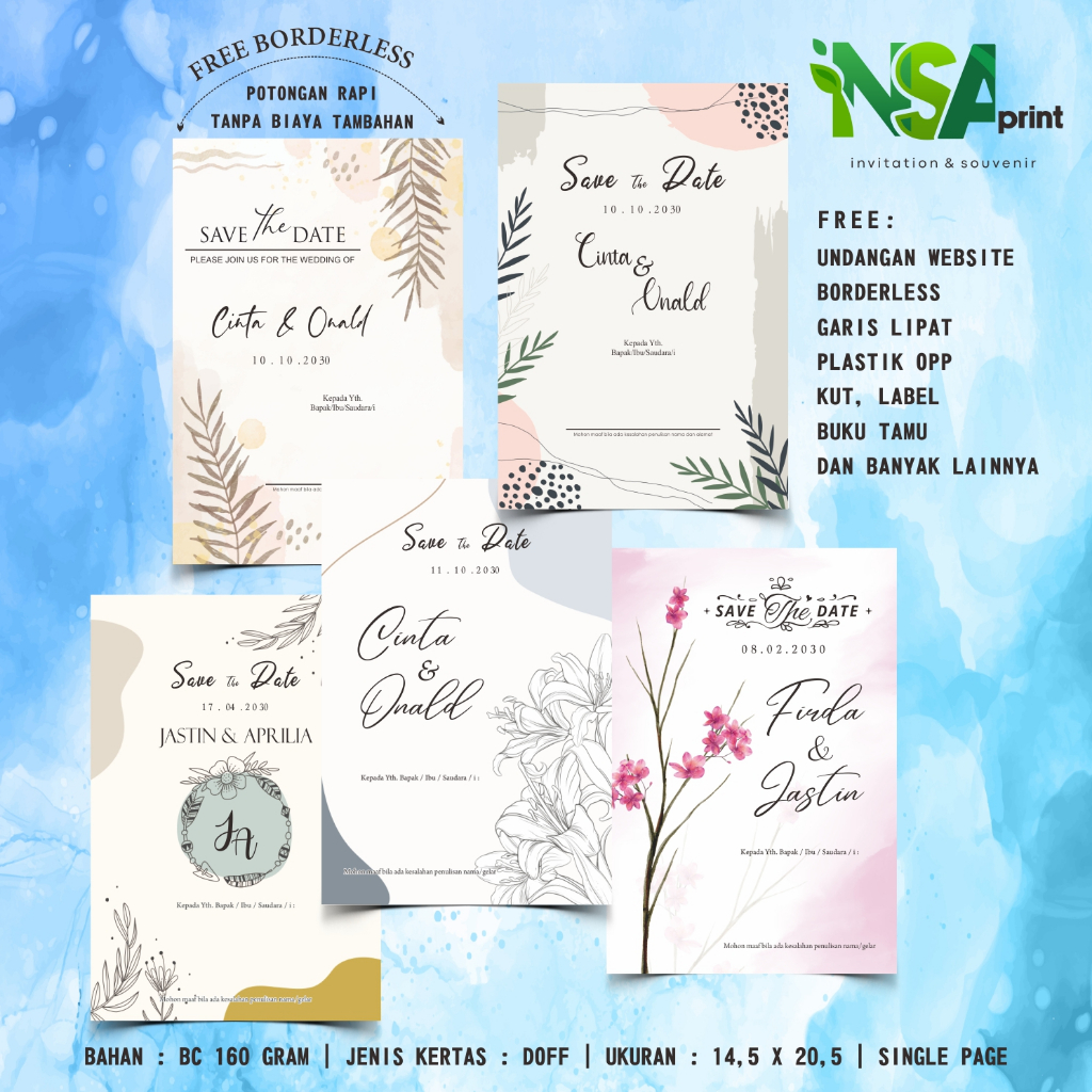 Jual Undangan Pernikahan Aesthetic / Nsaprint / Undangan Walimatul ...