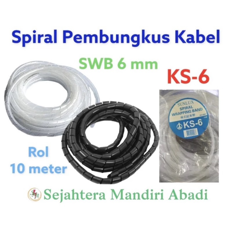 Jual Spiral Kabel KS-6 SWB Pelindung Kabel Spiral KS6 Putih/ Hitam | Shopee Indonesia