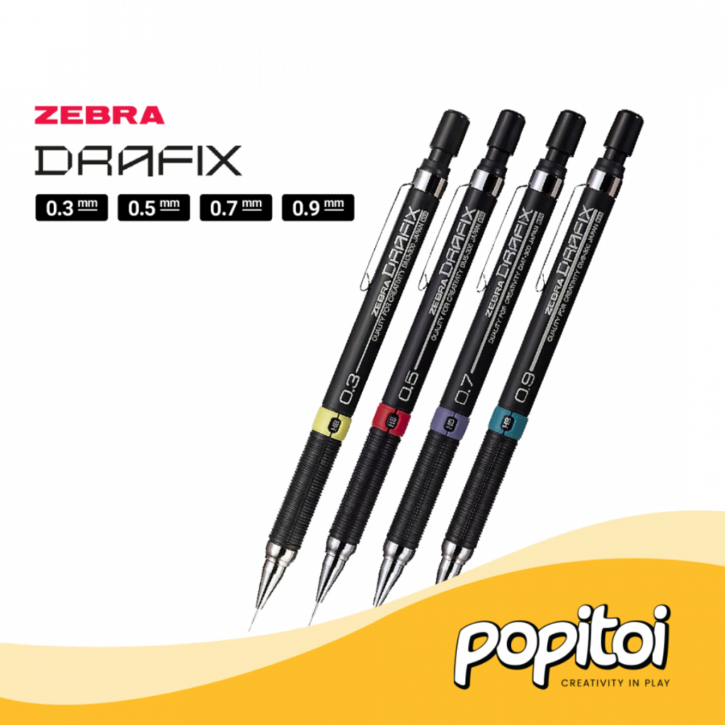 Jual Zebra Drafix Mechanical Pencil 0.3 0.5 0.7 0.9 mm Pensil Mekanik ...
