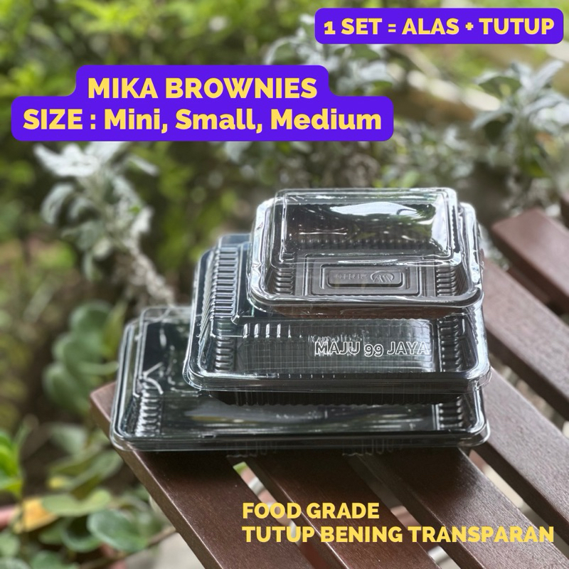 Jual Mika Brownies Hitam ukuran Mini, Small (S), Medium (M) Tebal Tutup ...