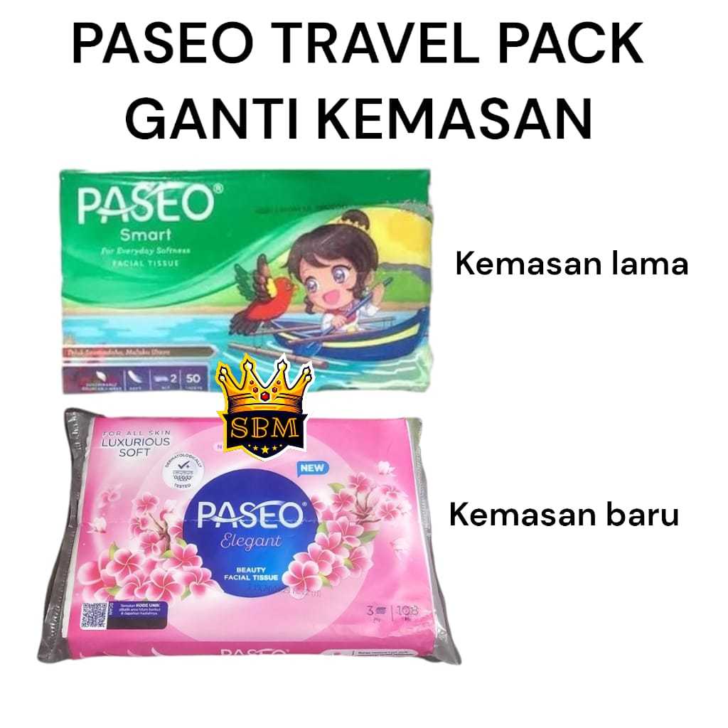Jual SBM ~ Tissue Paseo smart Travel pack 2ply 50 sheets / 108 helai ...