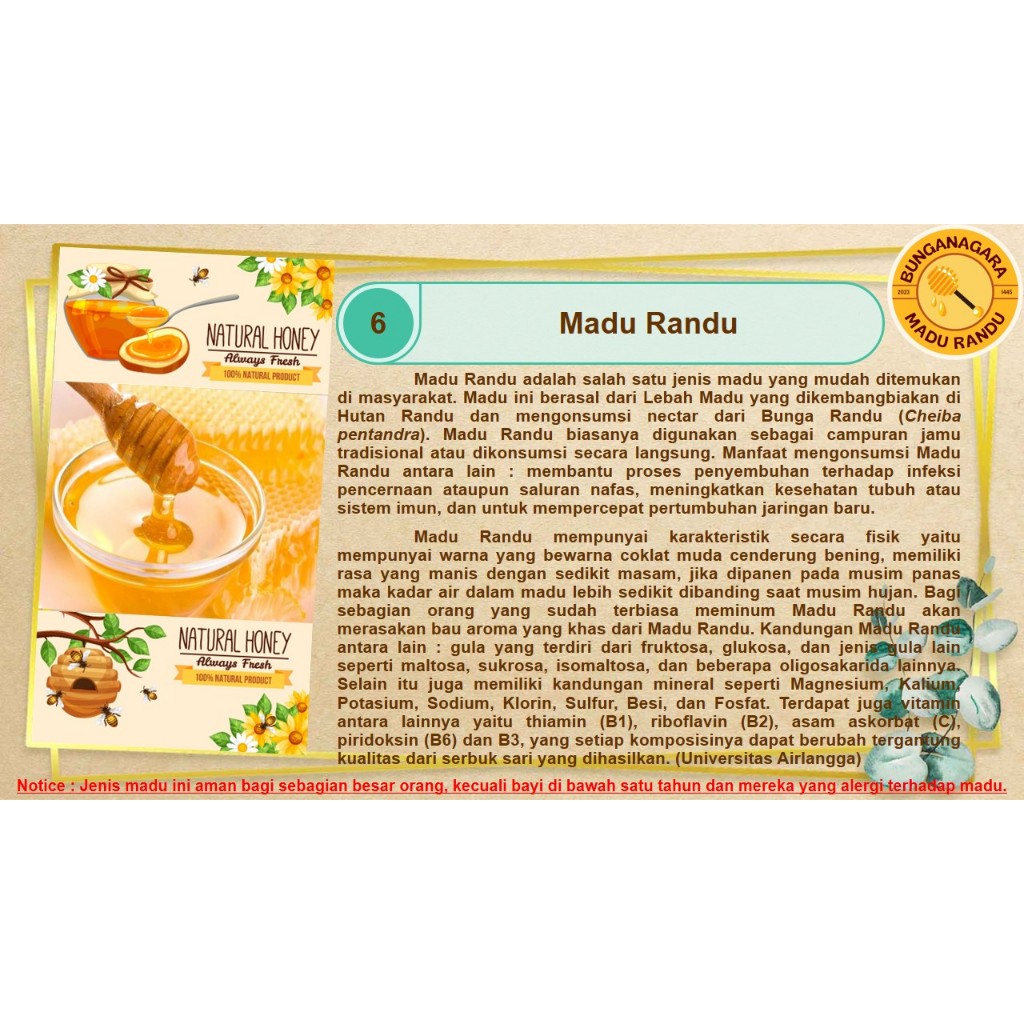 Jual MADU RANDU ASLI 300 ML = 0,5 KG | 700 ML = 1 KG | 1L = 1,5 KG ...