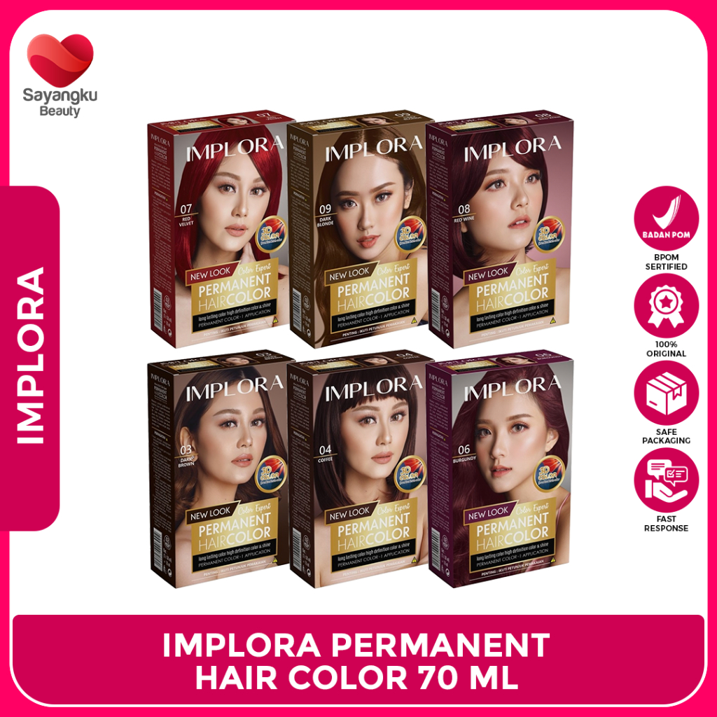 Jual IMPLORA New Permanent Hair Color 70ml | Shopee Indonesia