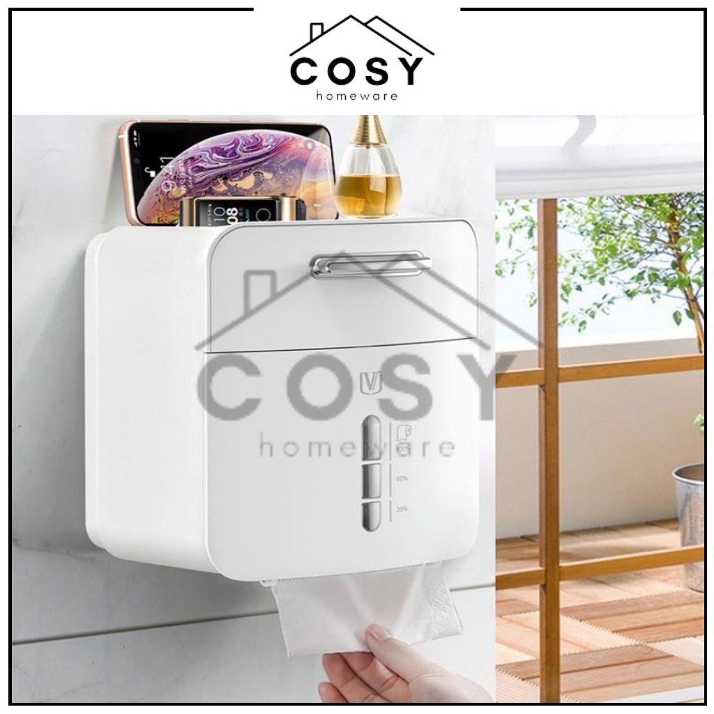 Jual COSY Kotak Tisu Tempel Dinding Kamar Mandi Toilet Wc Anti Bor ...