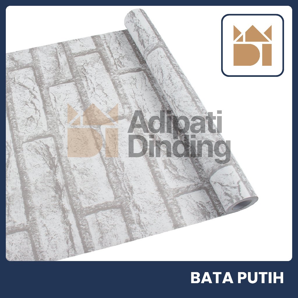 Jual Wallpaper Stiker Dinding Roll Motif Bata Putih Ukuran 45 Cm x 8 ...
