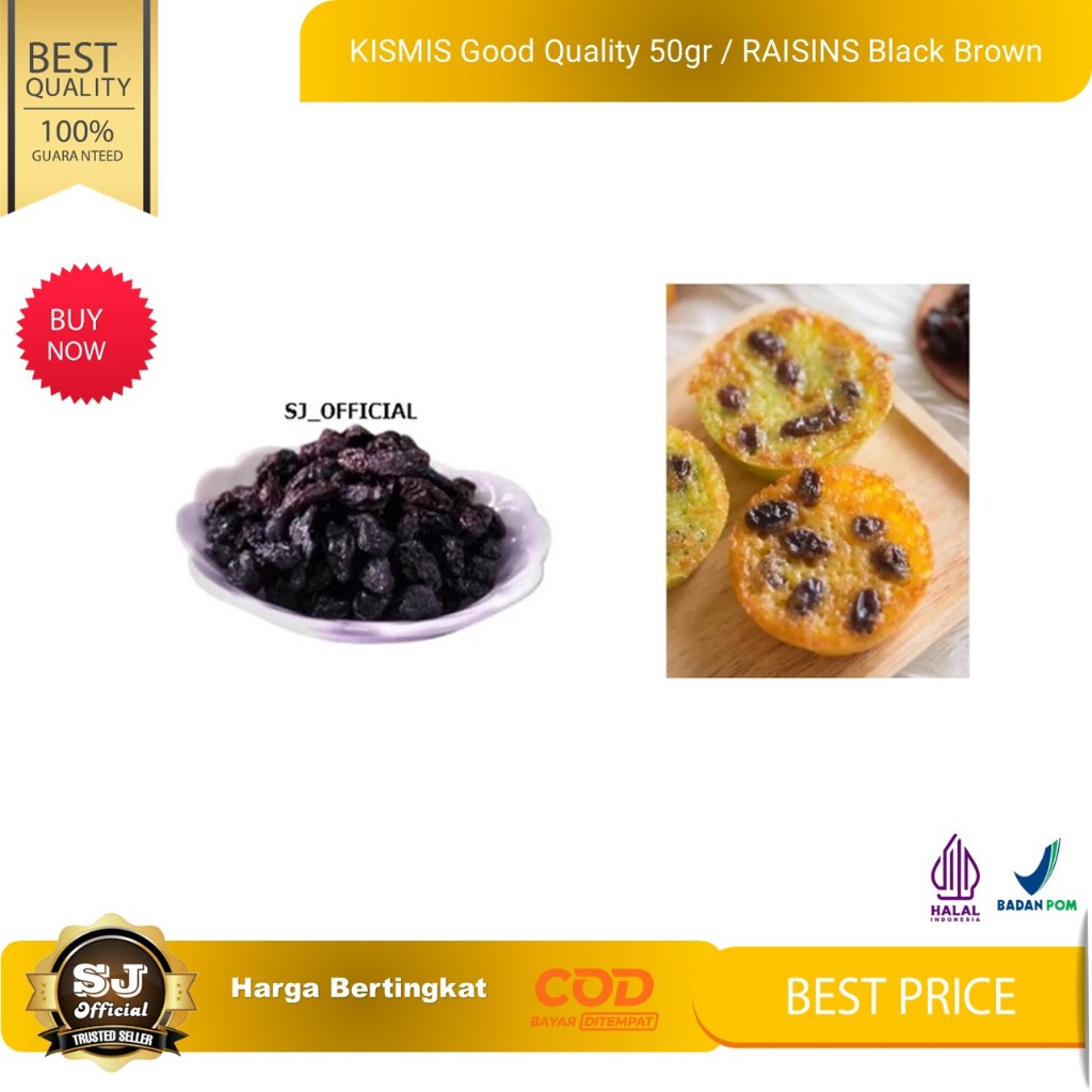 Jual KISMIS Good Quality 50gr / RAISINS Black Brown (Harga Bertingkat ...