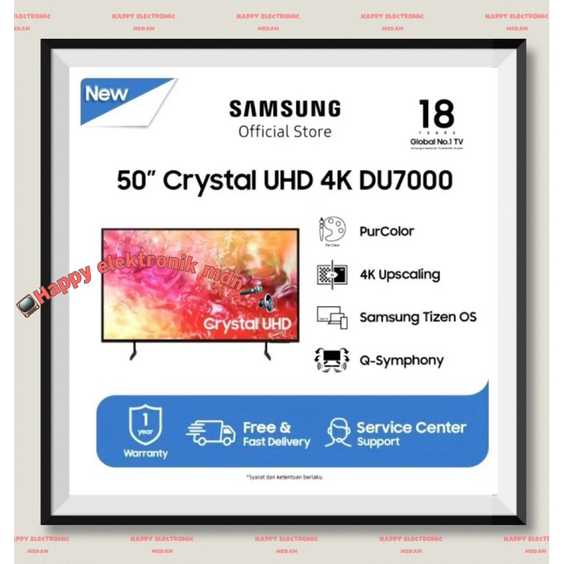 Jual SAMSUNG LED 50 INCH UA50DU7000KXXD / 50DU7000 CRYSTAL UHD 4K Tizen OS Smart TV 50 INCI ...