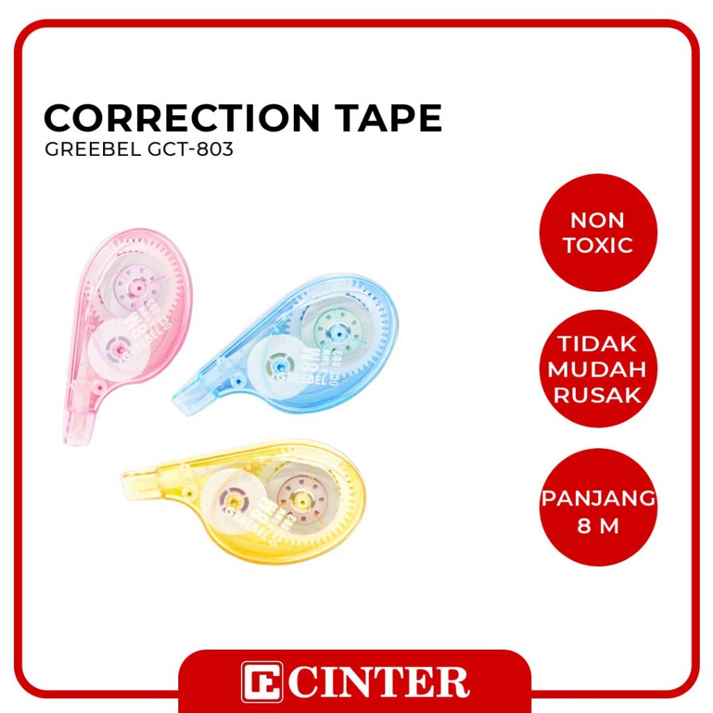 Jual GREEBEL - TIP X / PITA KOREKSI / STIP KERTAS / CORRECTION TAPE GCT ...