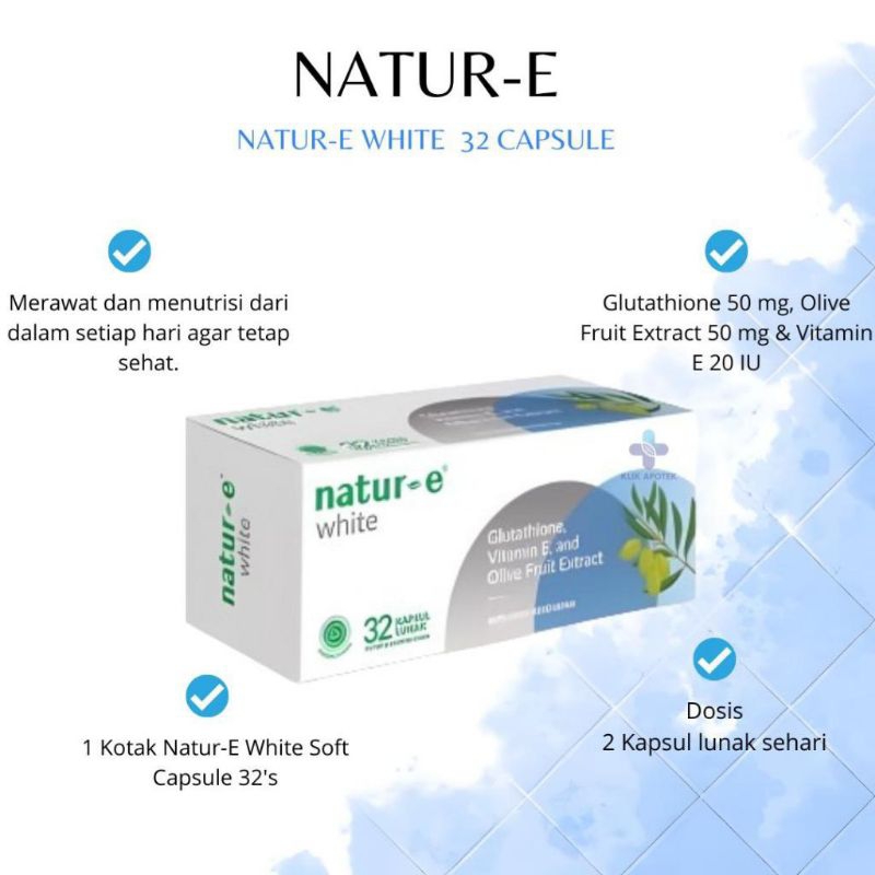 Jual NATUR - E WHITE 32 Capsul (SUPLEMEN KESEHATAN) | Shopee Indonesia