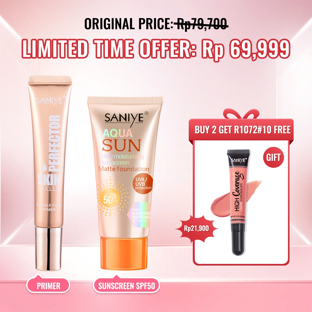 Jual SANIYE Wajah Makeup Bundle Primer Sunscreen +Gift Concealer Tahan ...