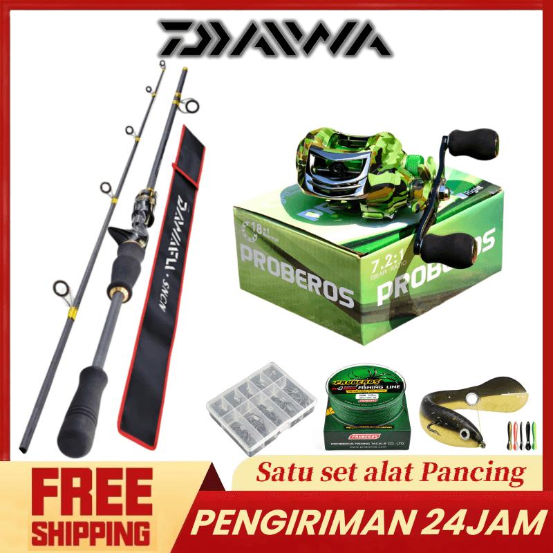 Jual Daiwa Set Satu Joran alat pancing Casting set Joran Pancing Set 1.8M 2.1M Ultra Light ...