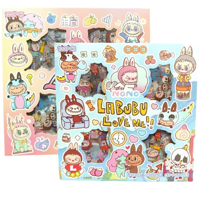 Jual Labubu 100 lembar sticker (Momo) PET waterproof / Sticker 2D ...