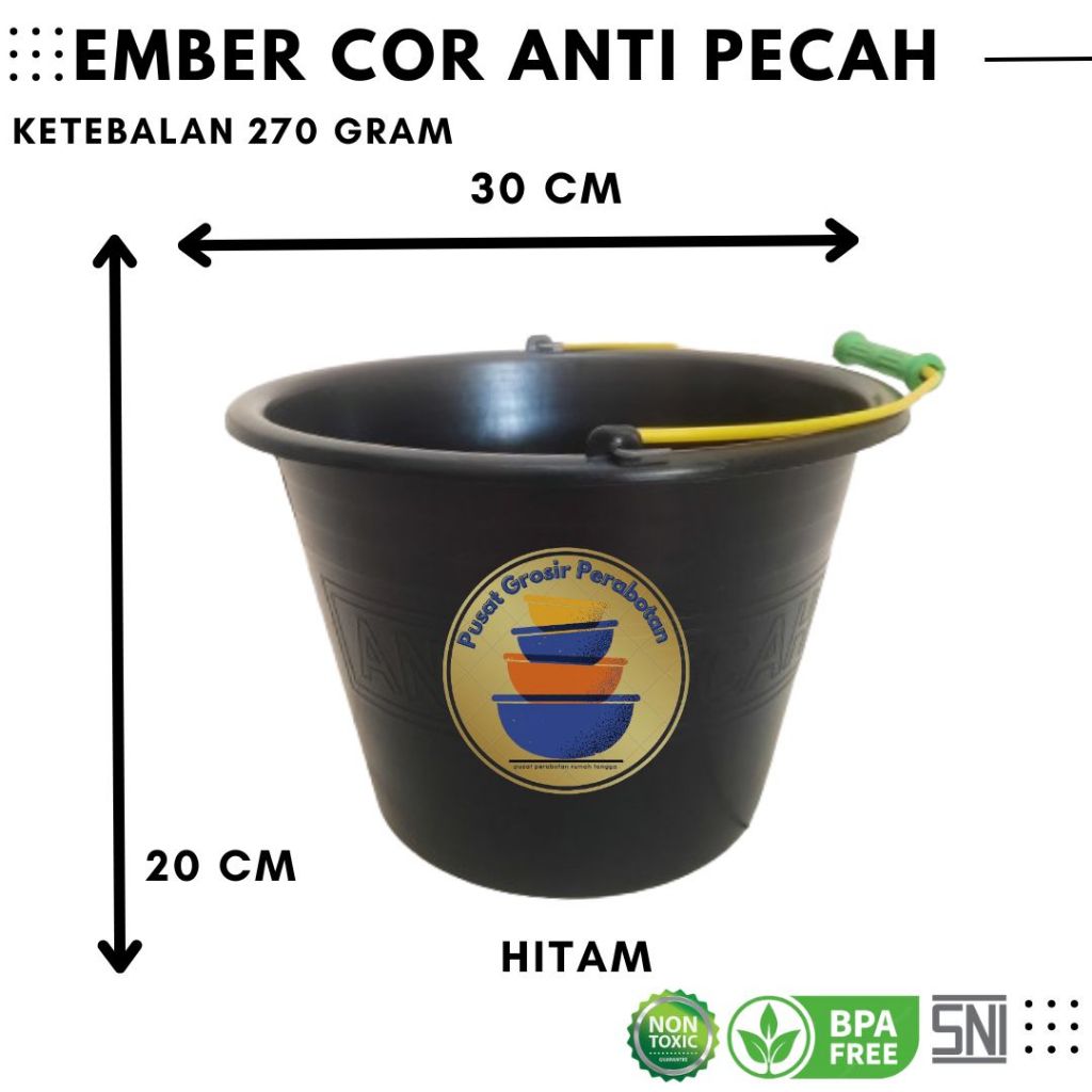 Jual Ember Plastik Hitam UK 18 | Ember Hitam Anti Pecah | Ember Murah ...
