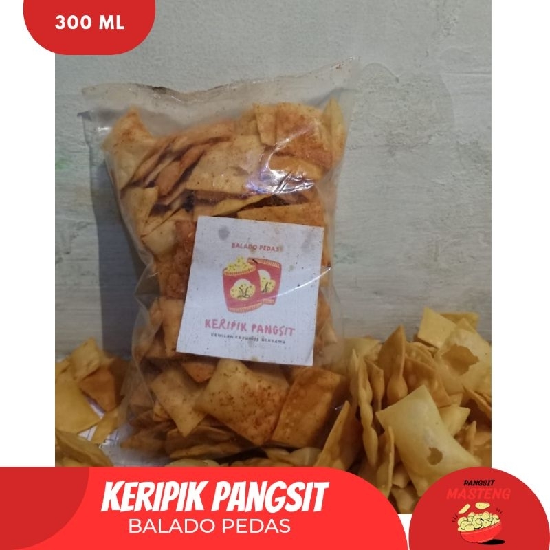 Jual KERIPIK PANGSIT Daun Jeruk BALADO PEDAS // 300 ml | Shopee Indonesia