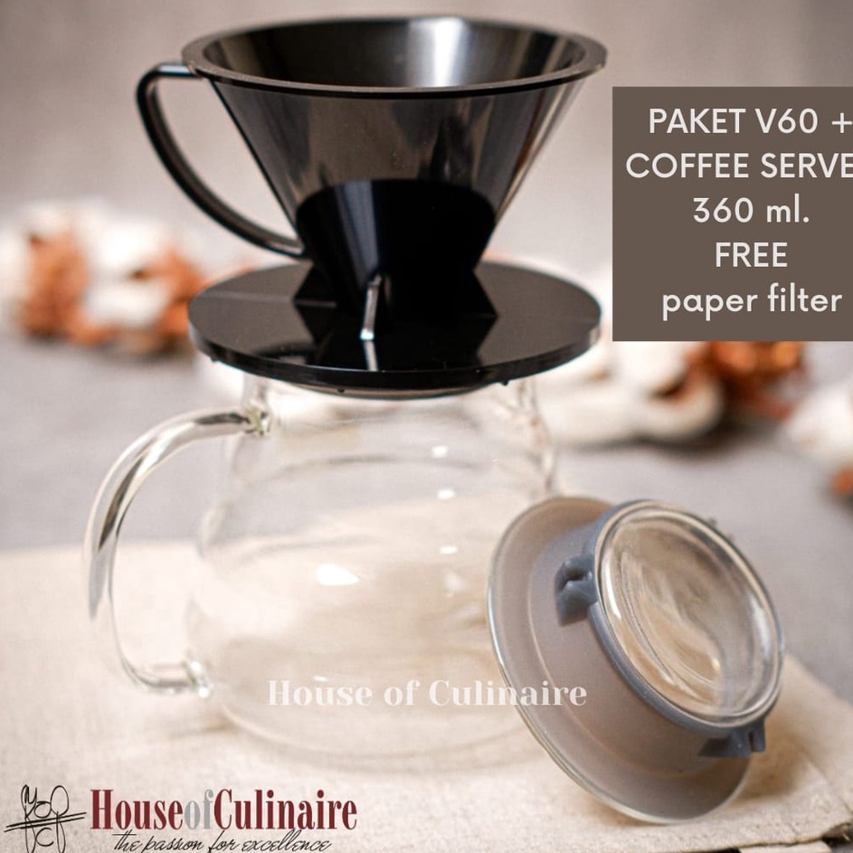 Jual Get Sale Paket V6 Dripper Coffee Server 36 ml Glass Pour Over ...