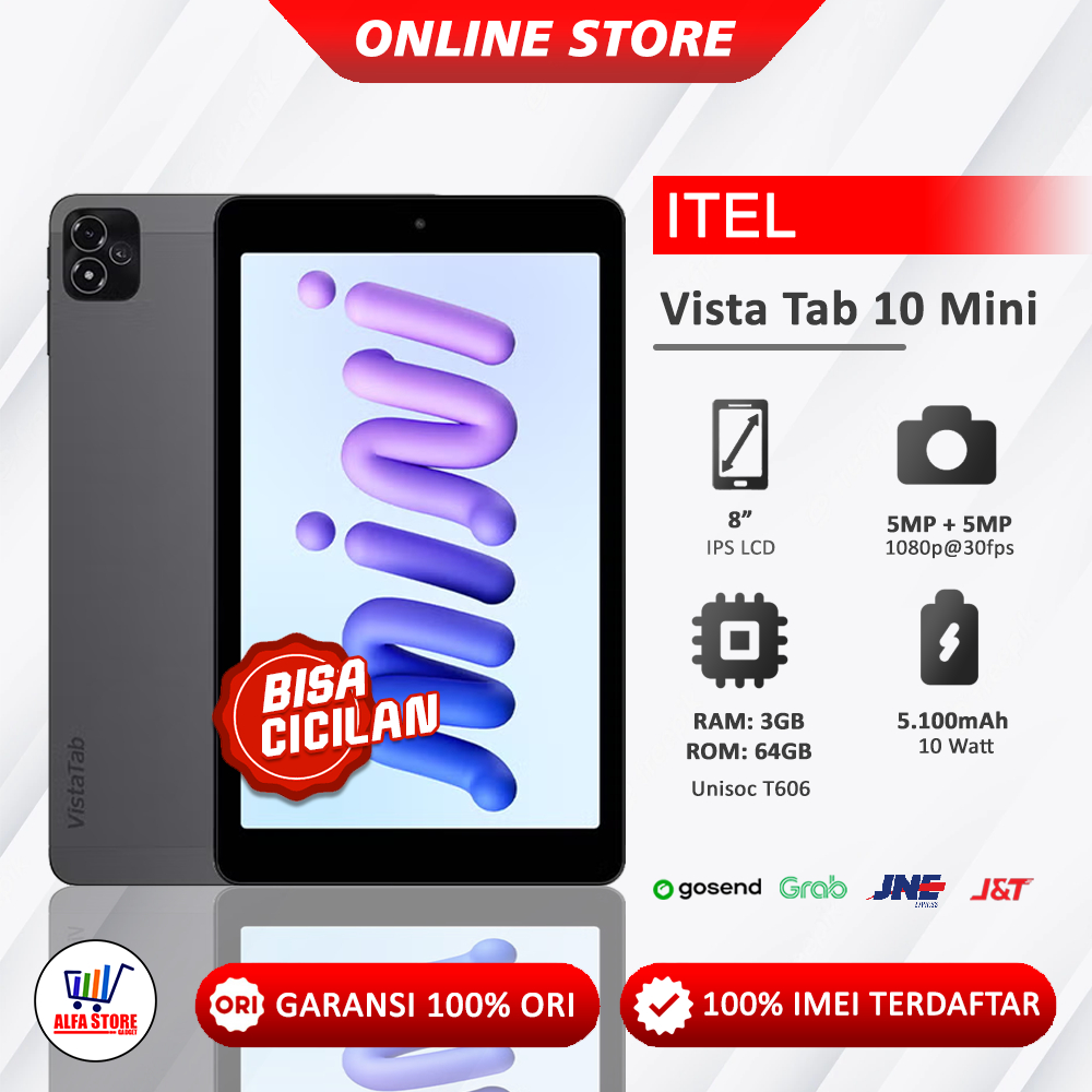 Jual Itel Vista Tab 10 Mini RAM 3/64GB Layar 8" Inch Garansi Resmi | Shopee Indonesia
