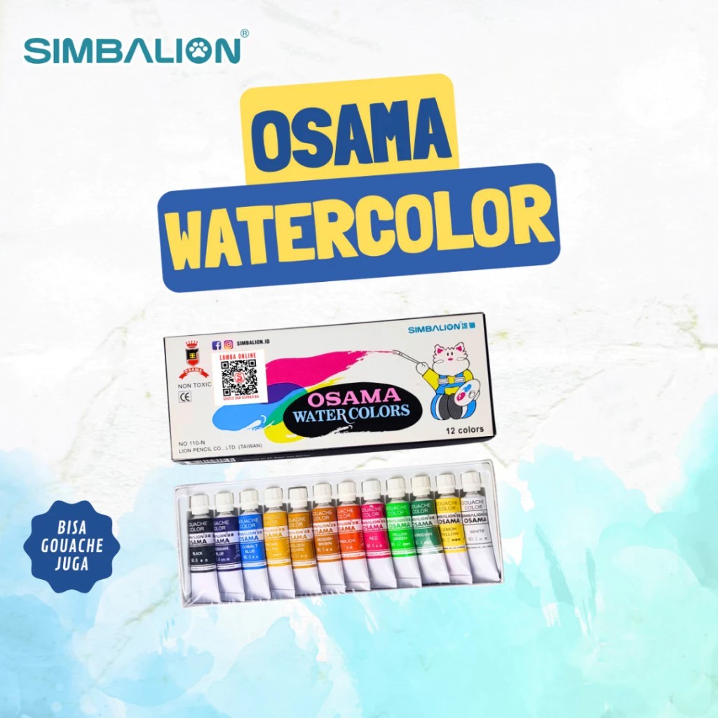 Jual Simbalion Cat Air/Water Color 12 Warna | Osama 110 N | Shopee ...