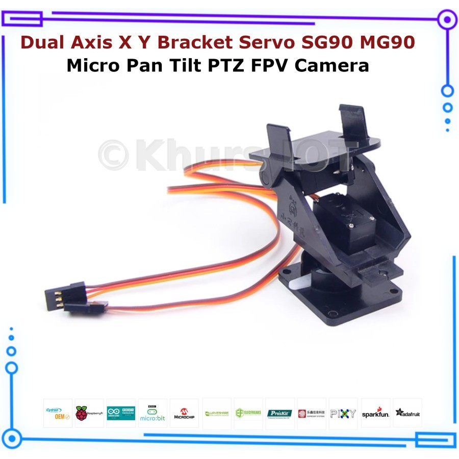 Jual Dual Axis X Y Bracket Servo SG90 MG90 Micro Pan Tilt PTZ FPV Camera | Shopee Indonesia
