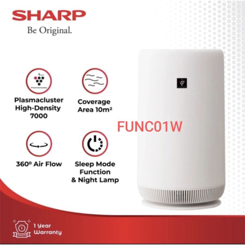 Jual SHARP FU-NC01-W Small Tower Air Purifier Plasmacluster Coverage 10 m² Garansi Resmi ...