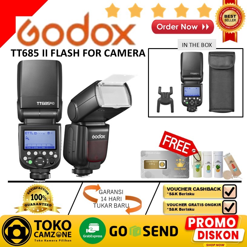 Jual Godox TT685 II Flash for Camera / Godox TT685II - SONY CANON NIKON ...