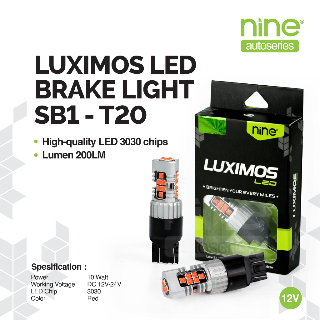 Jual LUXIMOS Lampu Rem Mobil Motor 10W T20 Merah Red White Putih Brake Lamp PNP LED SB1 - NINE ...