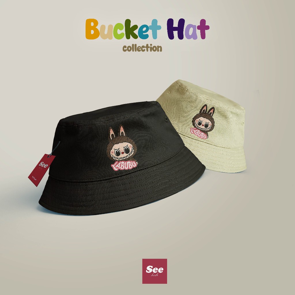 Jual Topi Bucket Hat Labubu Logo Monster | Shopee Indonesia