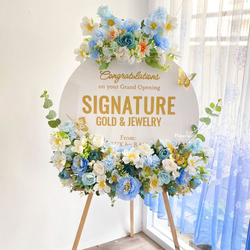 Jual Karangan Bunga Standing acrylic papan akrilik bunga palsu selamat ...