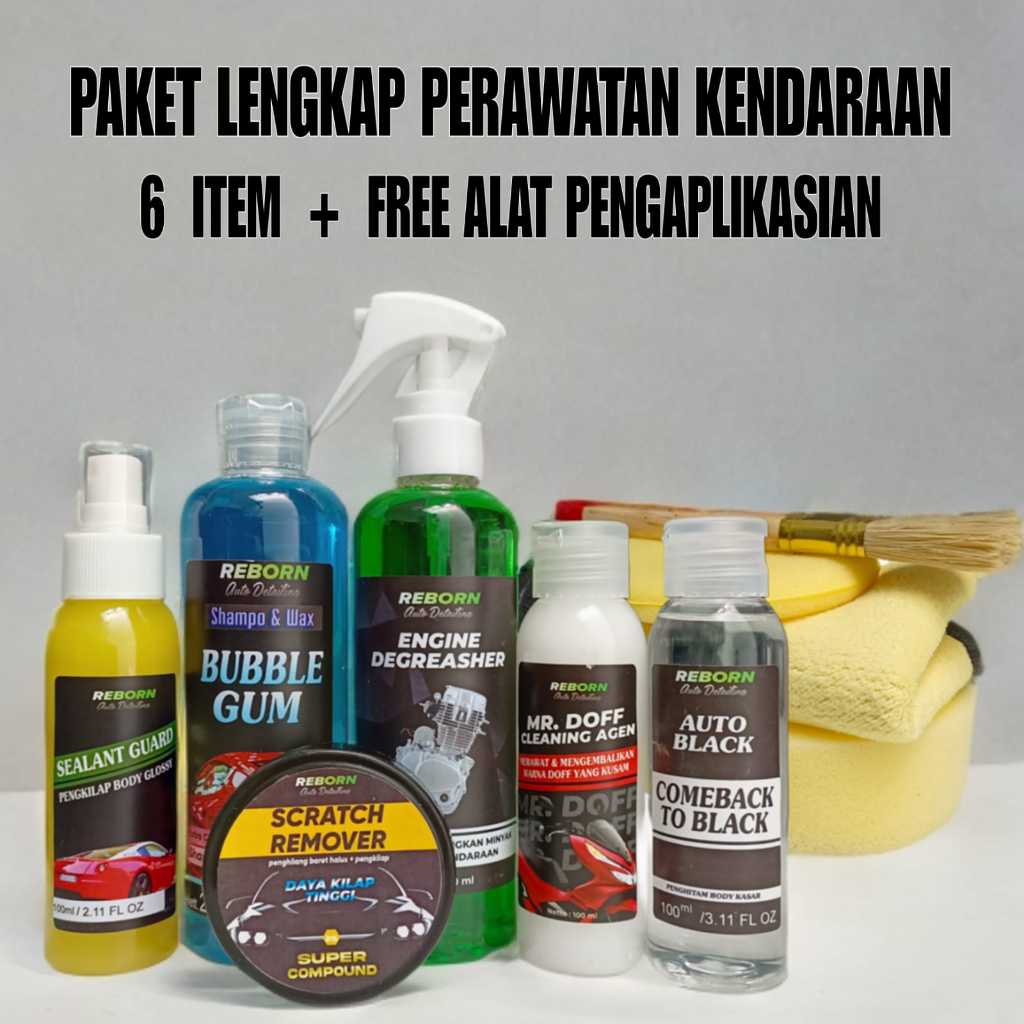 Jual Paket Lengkap Perawatan Kendaraan 6 Item Bubble Gum Paket Cuci ...