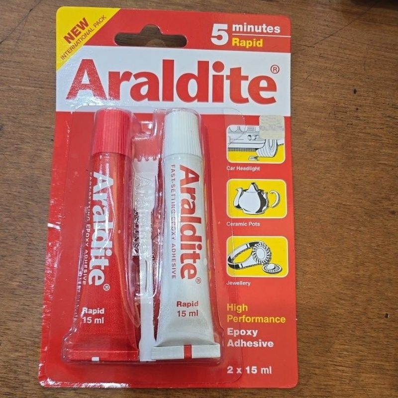 Jual lem araldite lem camour merah putih 30ml (2x15ml) / lem 5minute ...