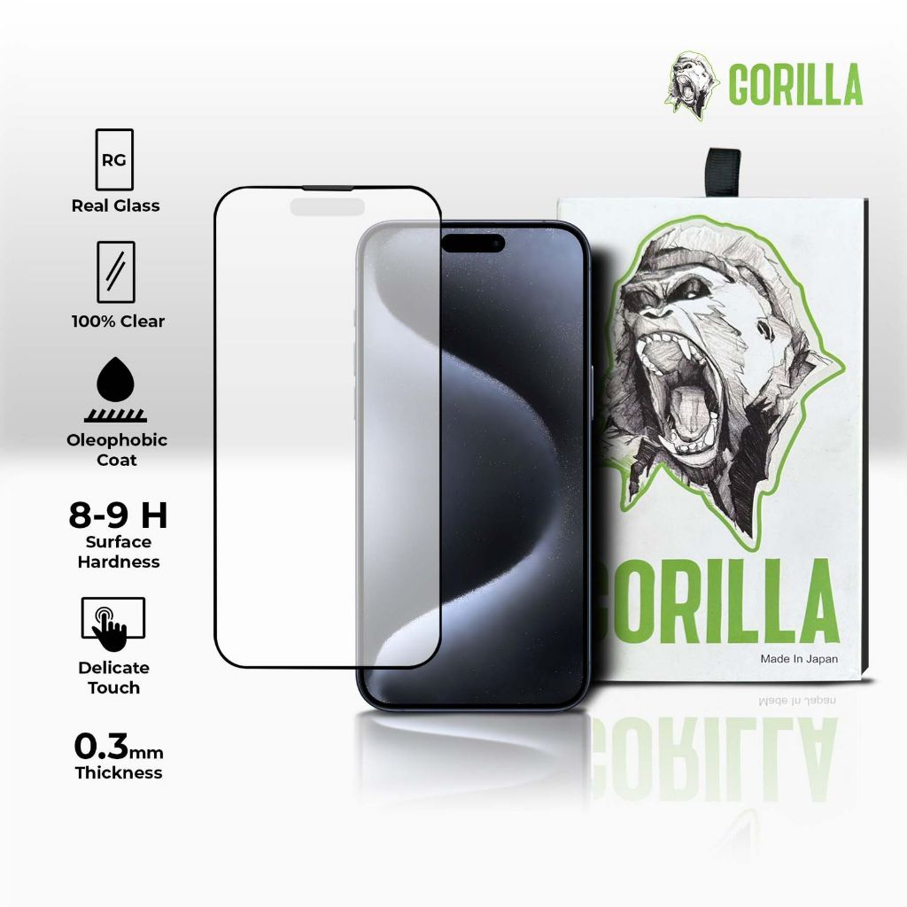 Jual GORILLA - Tempered Glass Iphone Full Lem + Anti Debu (Packing Free) | Shopee Indonesia