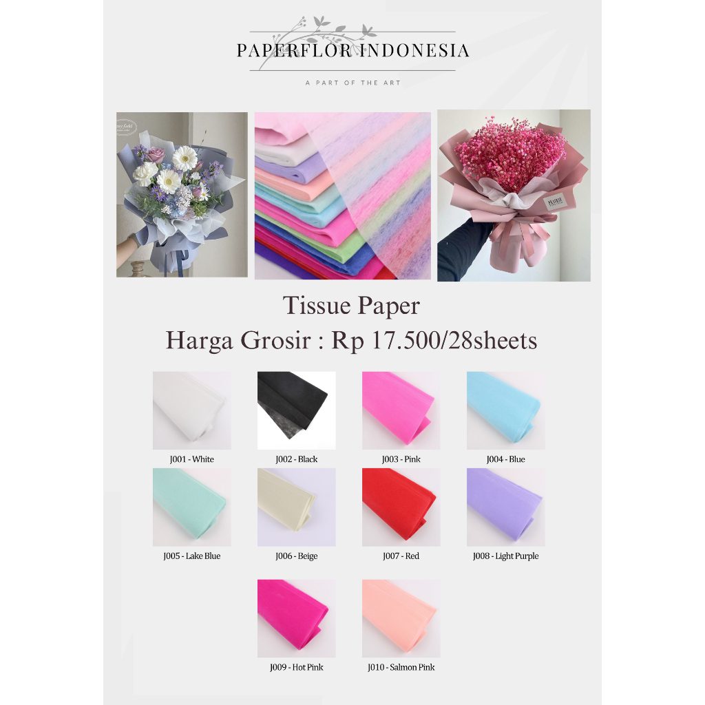 Jual (26-28 LEMBAR) KERTAS TISSUE / TISSUE PAPER / KERTAS TISU BOUQUET ...